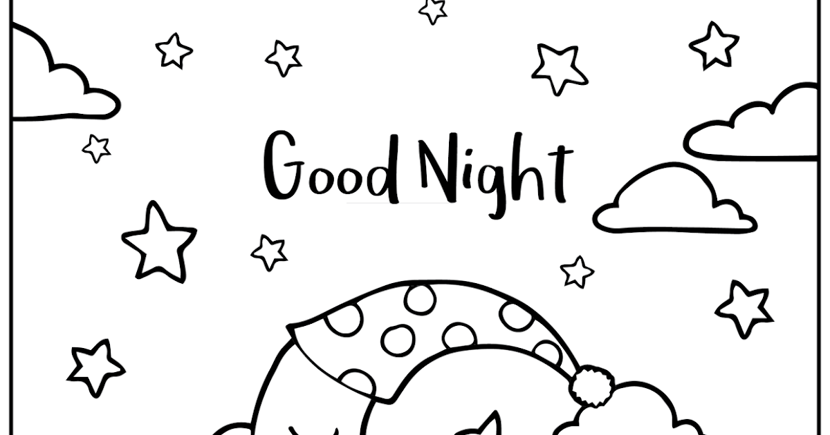 FREE Printable Coloring Page: Sleeping Moon