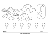 FICHAS DE APRENDIZAJE: numero 9