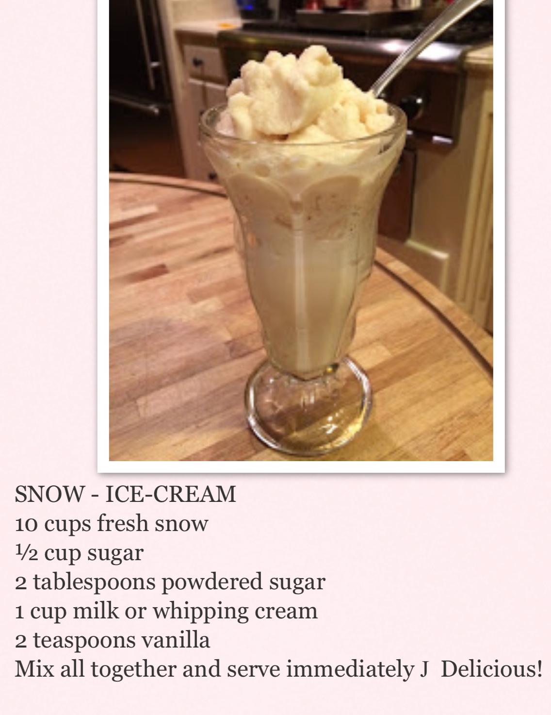 Dream Home Cooking Girl: Snow-Ice Cream :)