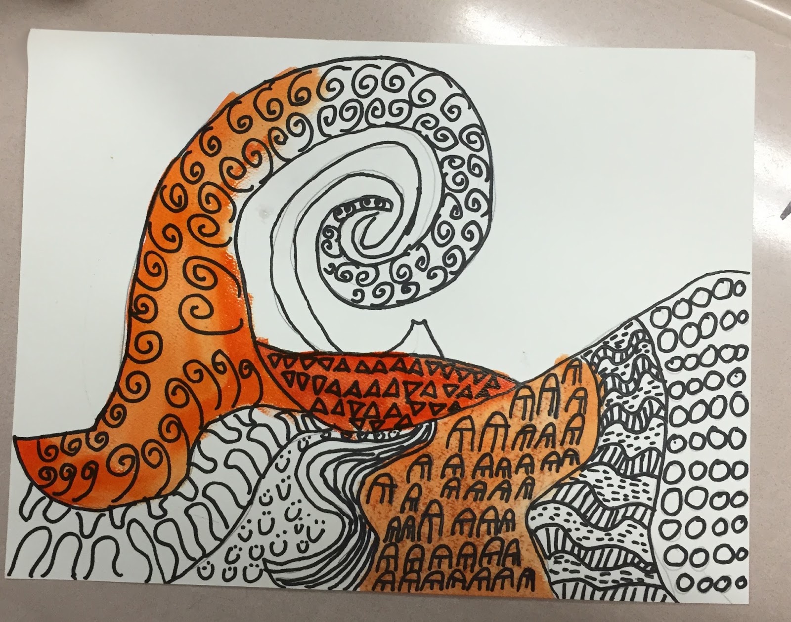 Mrs. Myers' Art Room: Great Wave Zentangle