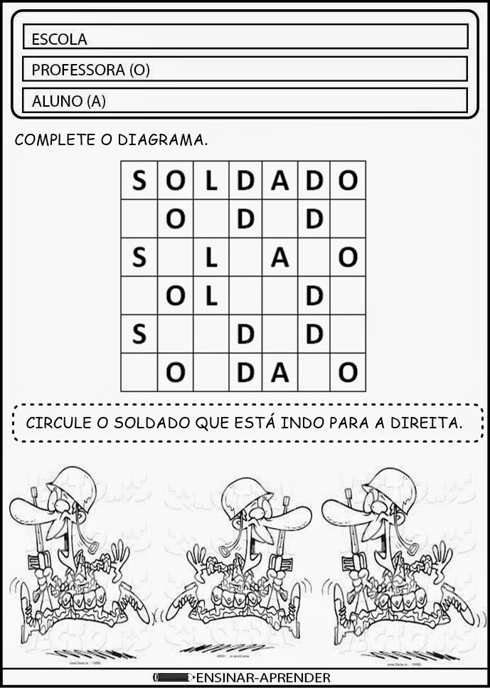 ATIVIDADES ESCOLARES DIA DO SOLDADO