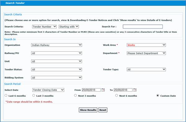 Search Works Tenders After Login on IREPS Website - eTenders Info