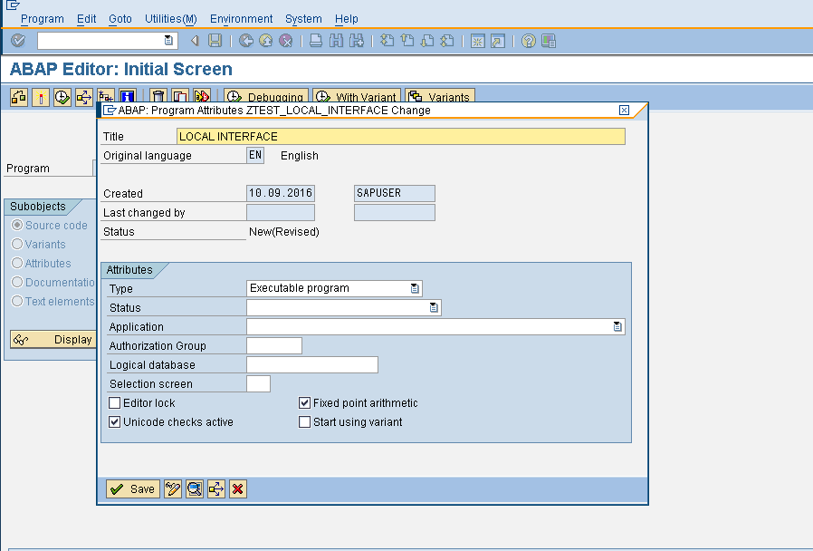 SAP TECH: Local : Interface
