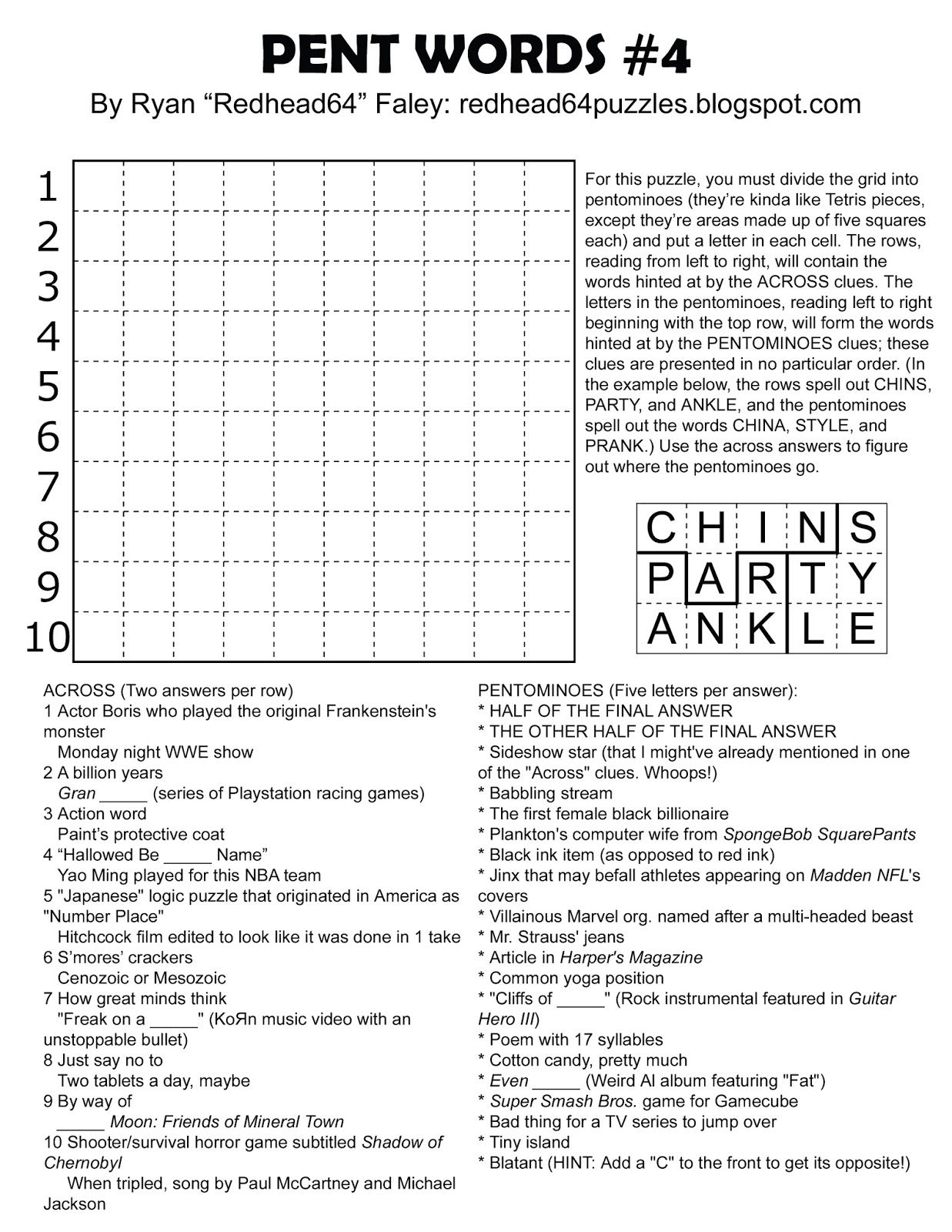 Redhead64's Obscure Puzzle Blog!: HALLOWEEN MONTH! PUZZLE #46: Pent ...