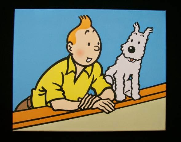 Jdtoonart Cartoon and Comic pop art Paintings: Tintin and Snowy