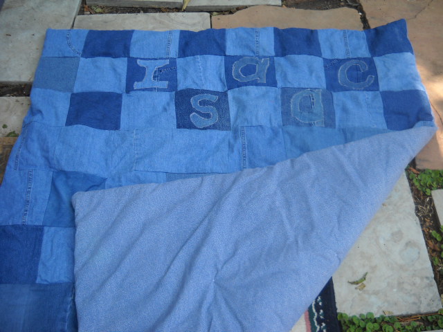 Linda's Life Journal: Denim Crib Quilt for a Baby Boy!