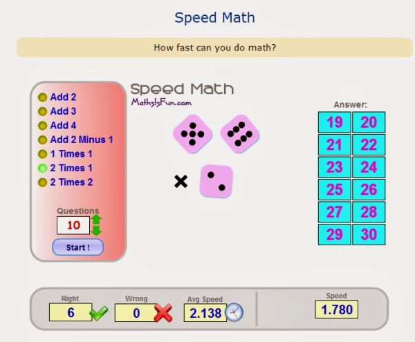Warren Sparrow: Maths Speed Drills with dice