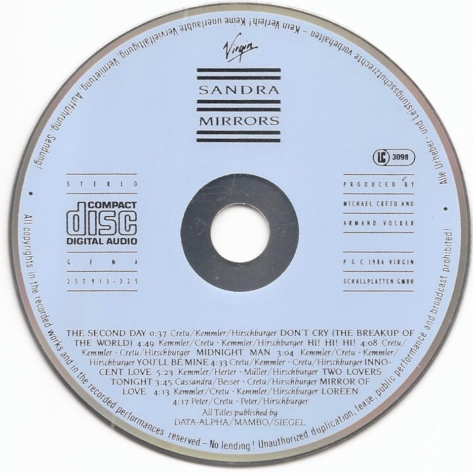 The First Pressing CD Collection: Sandra - Mirrors