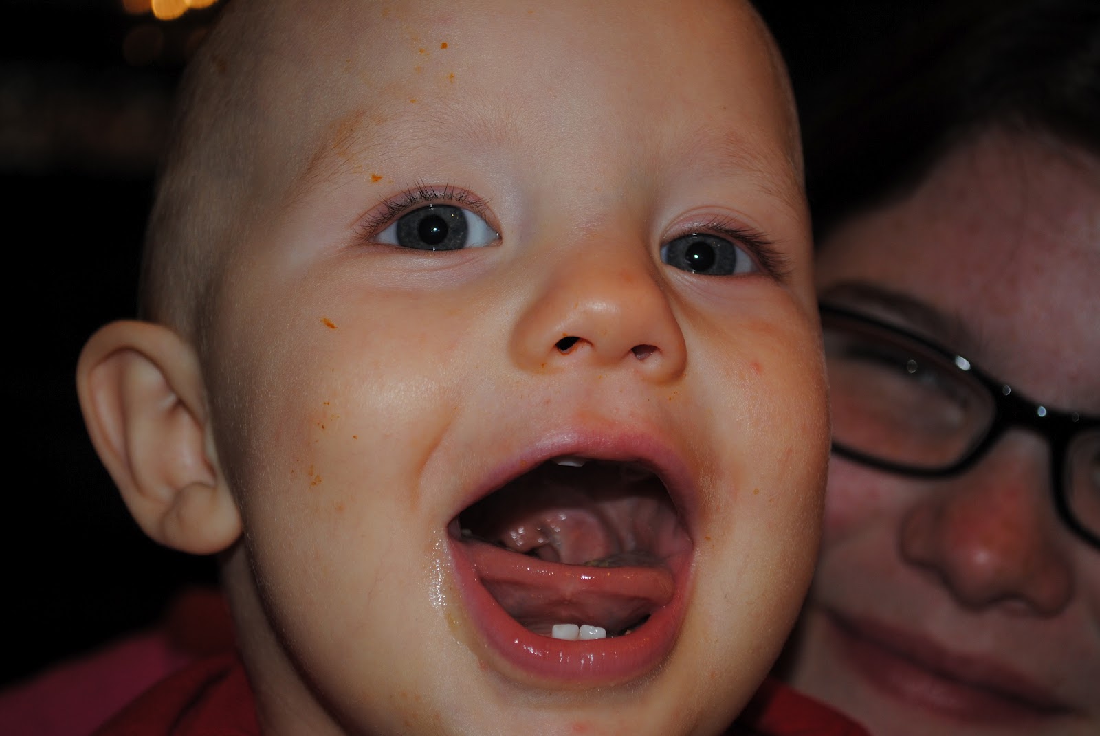 just the 9 of us: I love that toothy grin!