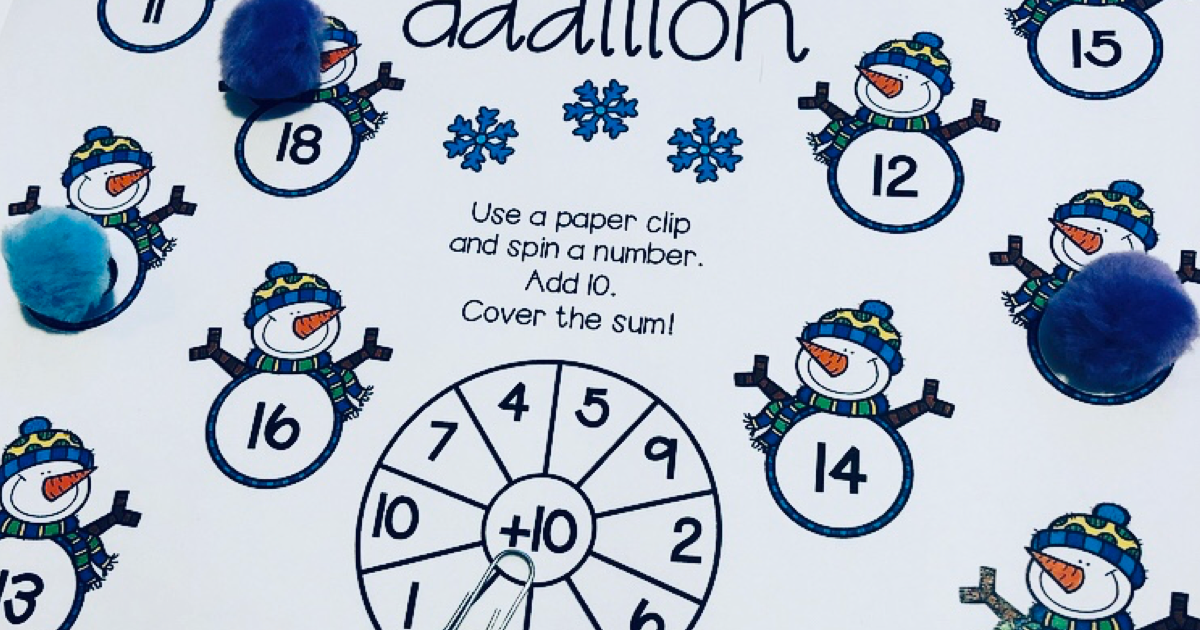 Snowman +10 Game (freebie) | A Sunny Day in First Grade