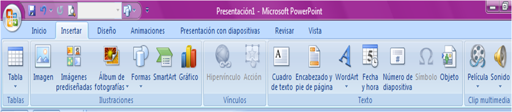 MENUS DE POWER POINT