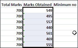 Make a Result sheet in Excel 2007