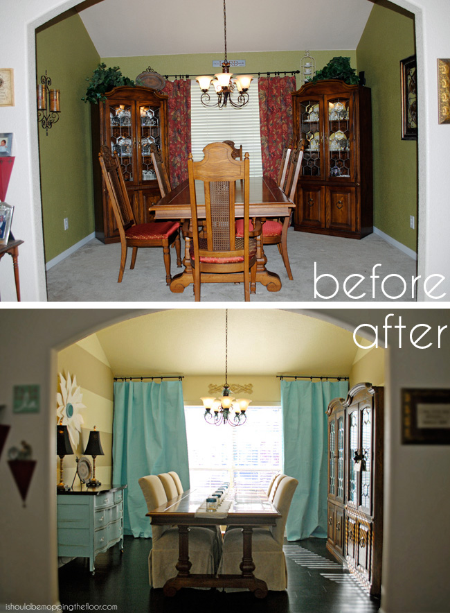 Dining Room Makeover {On a Budget} | i should be mopping the floor