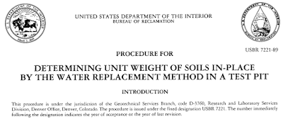 USBR7221藉由水取代試驗孔方法測定現地土壤的單位重量 ~ 土木最前線