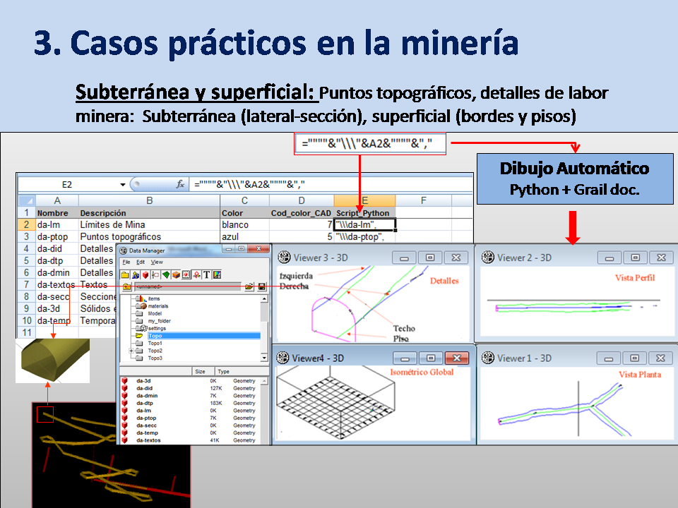 GeDatMIN - Gestión de Datos Mineros: Manual Python - Automatizacion del MineSight