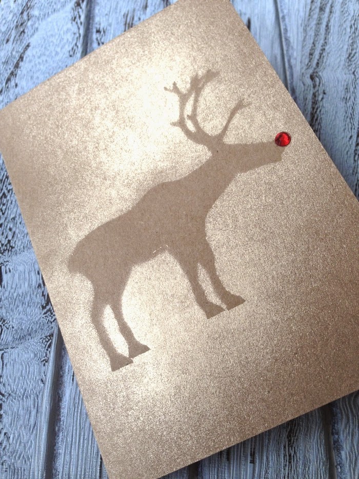 SERENDIPITY AND KATE: DIY SPRAYPAINT RUDOLPH CHRISTMAS CARDS