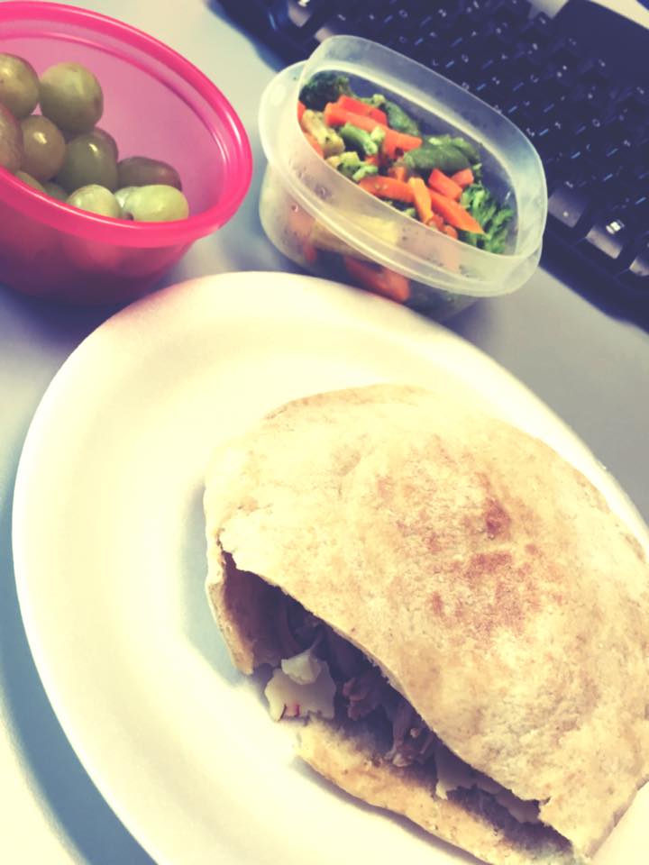 fit_happy_furmom: Chicken Philly Cheeststeak Pita Pocket