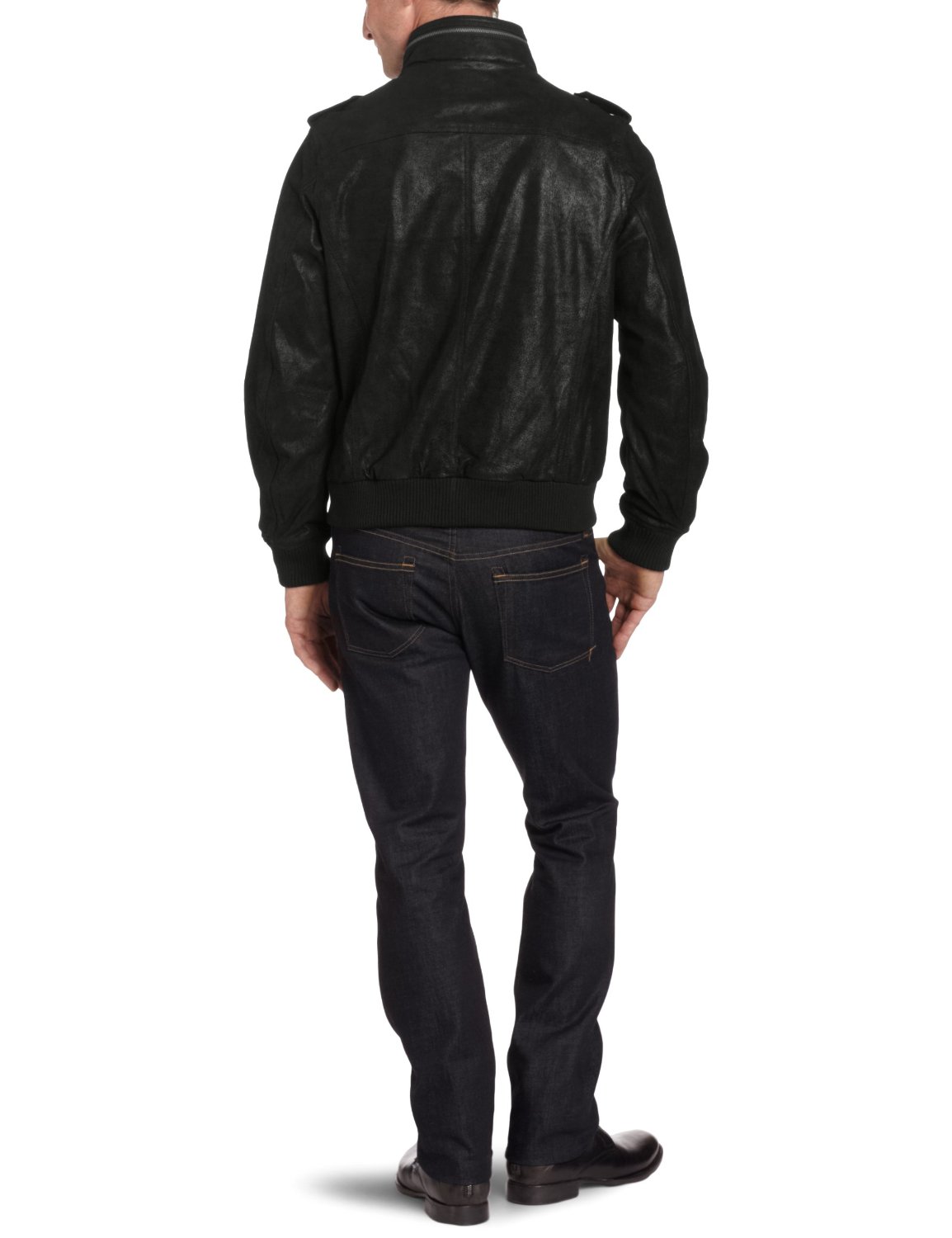 Levis Mens Leather Military Jacket