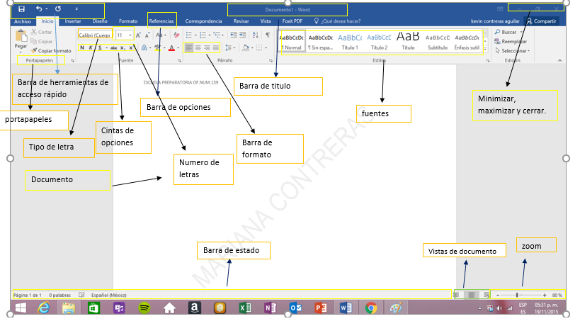 TAREAS DE INFORMATICA: partes de word