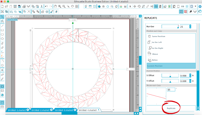 Silhouette Studio Advanced Replicate Tutorial for Putting Shapes on a ...