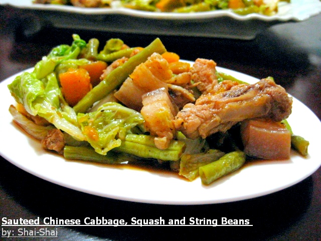 Sauteed Chinese Cabbage, Squash and String Beans