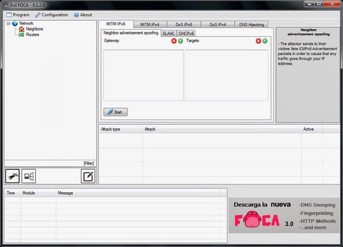 [Evil Foca] IPv4 and IPv6 Penetration testing tool