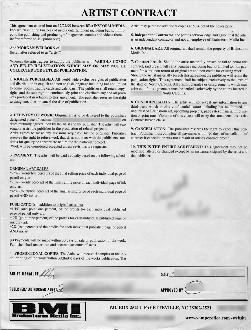 The Official Guide to Deadbeats in Comics: Sample Contract of a Scam ...
