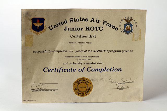 THE DUMPSTER PROJECT: ROTC CERTIFICATE
