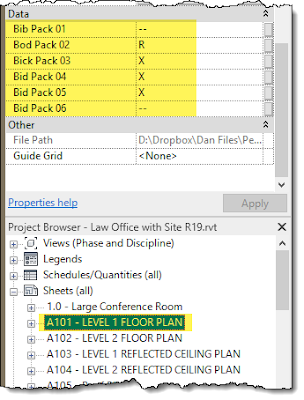 BIM Chapters: Revit Sheet Index with Multiple Bid Packs