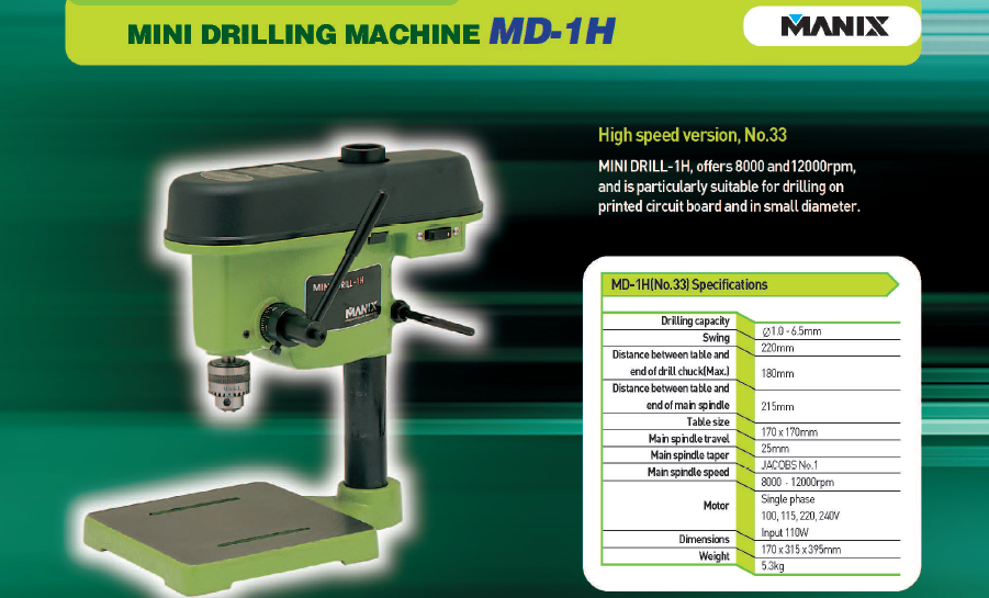 MANIX Drilling, Milling, Lathe Machines: 2016