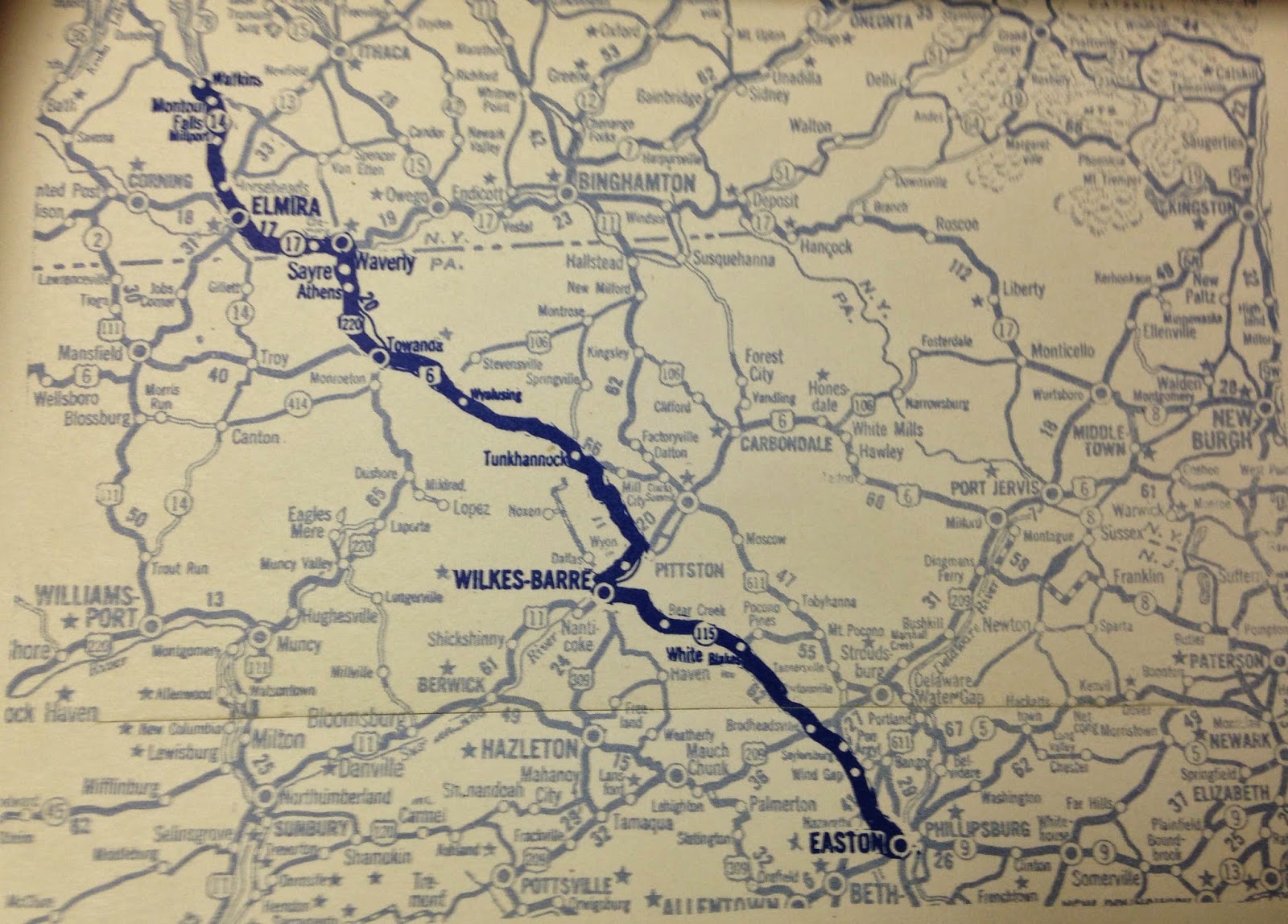 1921 Sullivan Trail Postcard from Wilkes Barre, PA to Watkins Glen, NY ...