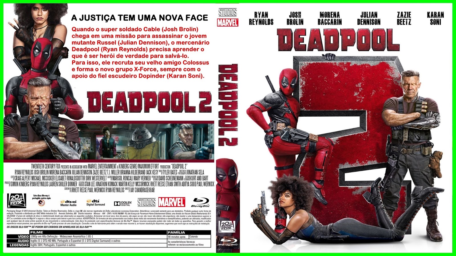 CAPAS DVD-R GRATIS: Deadpool 2 (2018) - Blu Ray