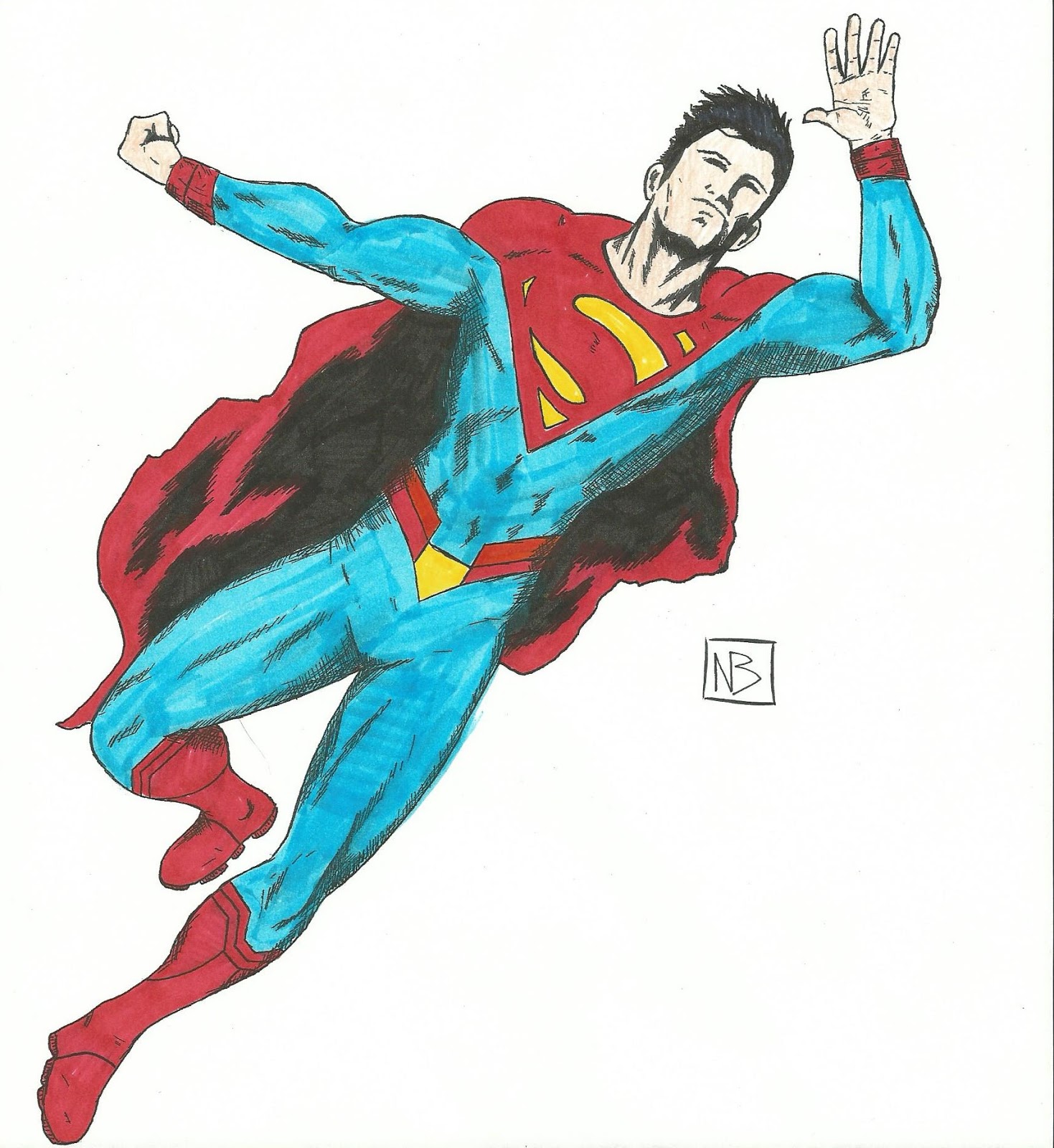 Superman Drawing In Color