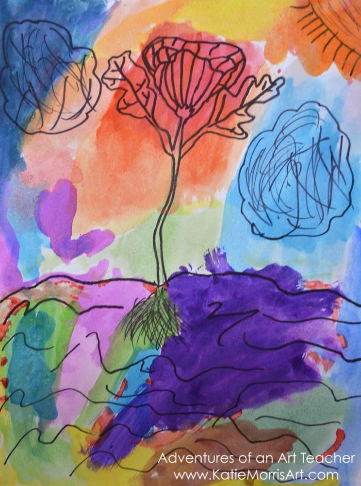 Katie Morris Art: 2nd Grade Contour Watercolors