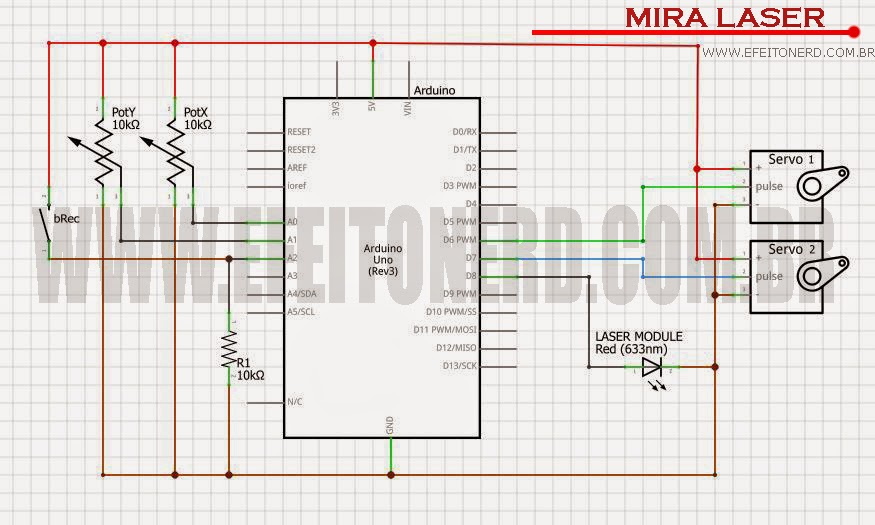 EfeitoNerd #Arduino #ESP32 #Attiny85: Mira Laser