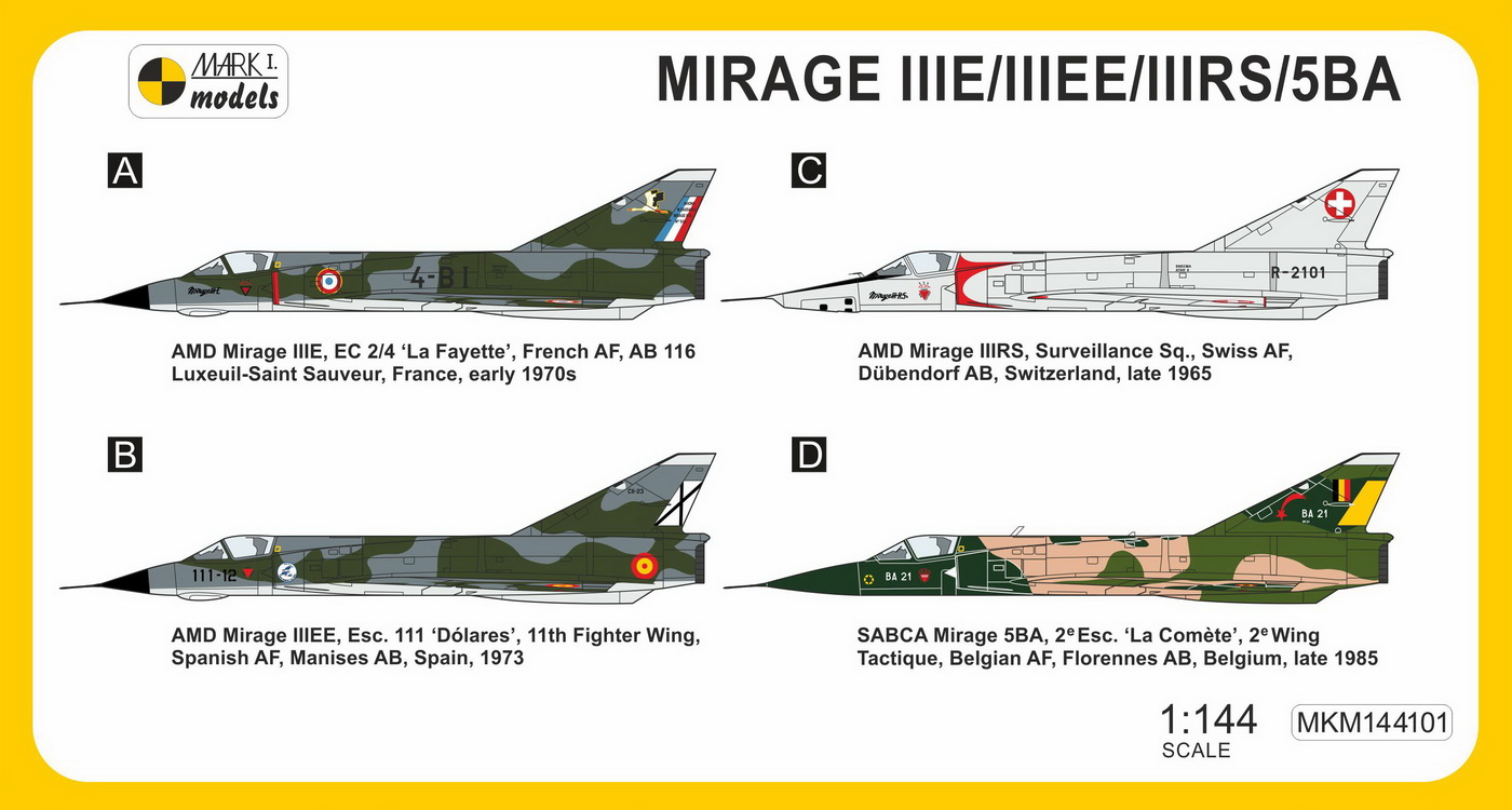 Kampfgruppe 1/144: 1/144 Dassault Mirage IIIE/EE/RS/5BA 'In Europe ...