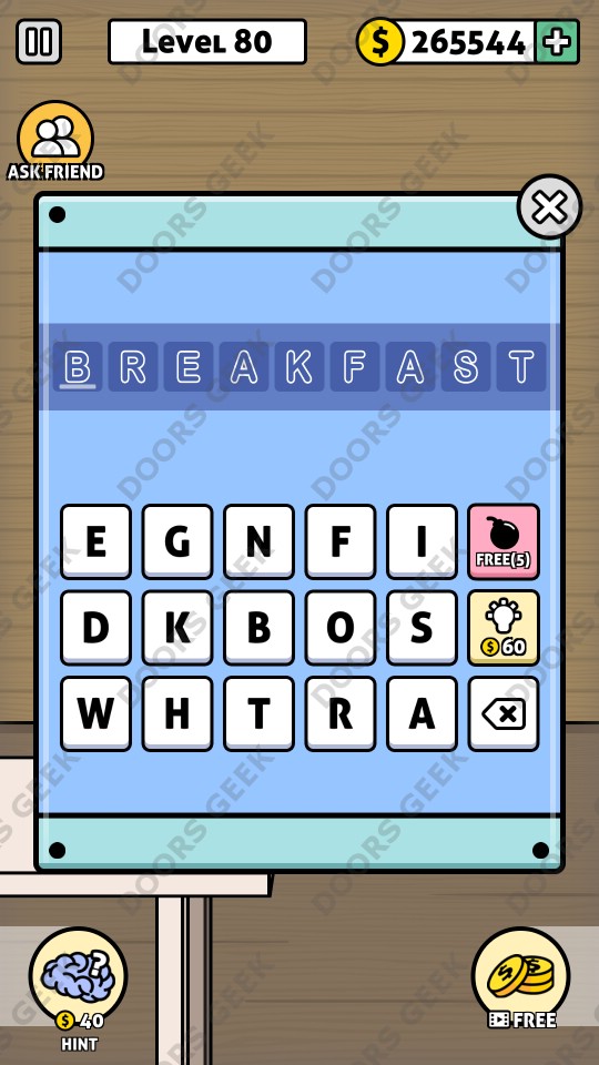 Escape Room: Mystery Word Level 80 Answer ~ Doors Geek