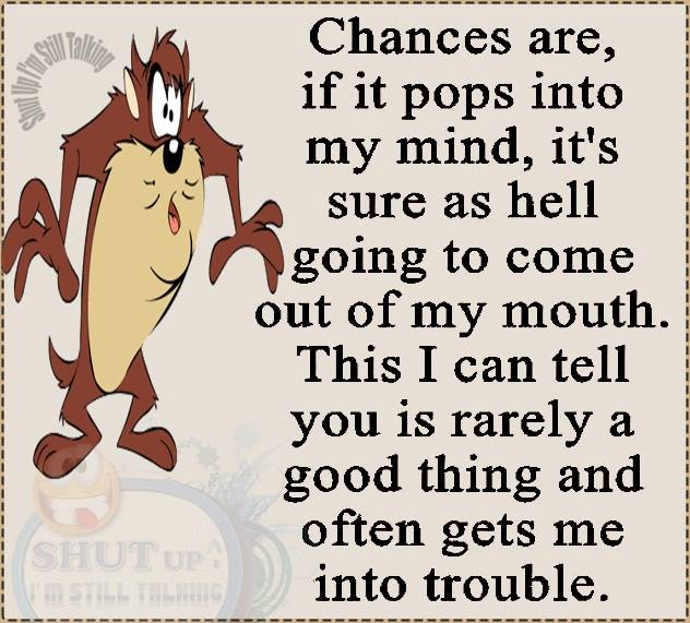 Gets into trouble.Funny Quotes