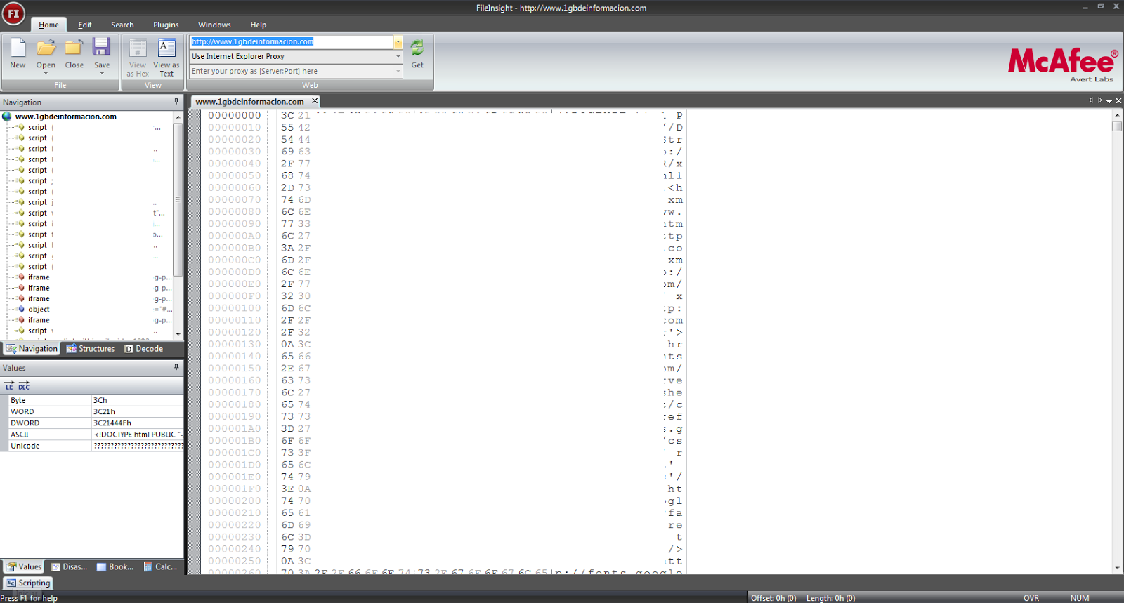 1gb de información: Fileinsight (Analiza webs con código malicioso)