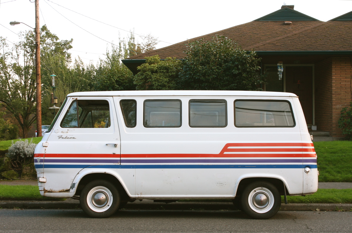 OLD PARKED CARS.: 1963 Ford Falcon Van.
