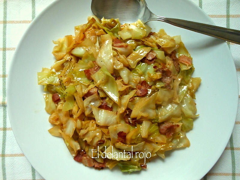 El delantal rojo: 393.- Repollo salteado con bacon y jamón.- Guarnición ...
