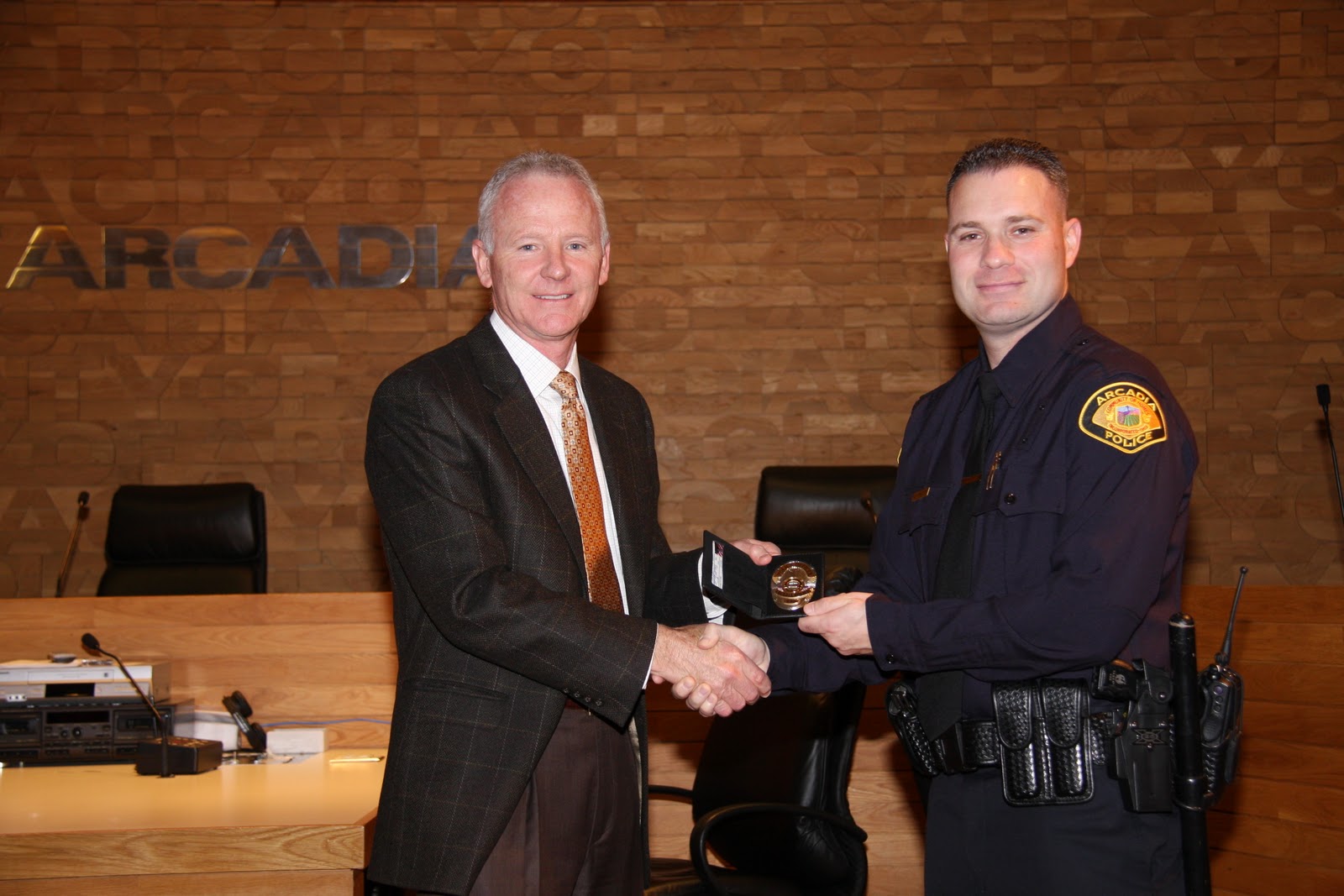 Arcadia Police Department News & Information Blog: Badge Pinning Ceremony