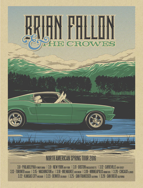 INSIDE THE ROCK POSTER FRAME BLOG: Ernie Parada Brian Fallon Tour Poster