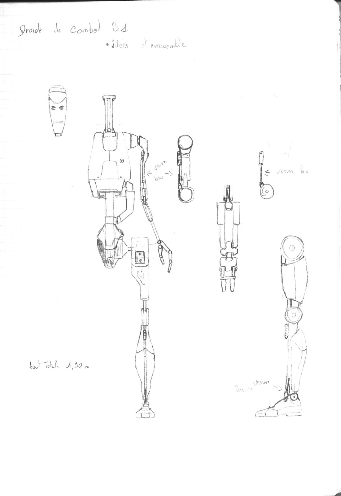 droide star wars: droide de combat B1 le corp
