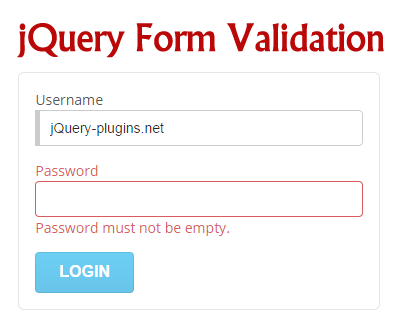 Jquery form validation using library ~ TwoTutorial