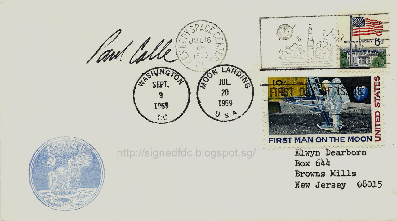 Signed Covers: USA 1969 First Man On The Moon Stamp Issue