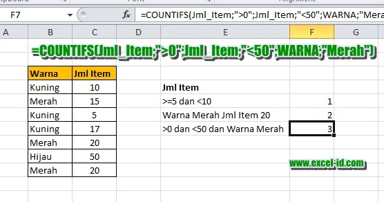 Jitu.. Contoh Rumus COUNTIFS Untuk Menjumlahkan Banyak Kriteria ...