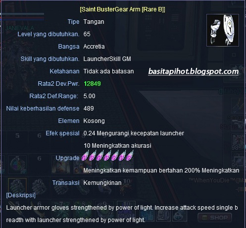 Basi-tapi-HOT !!!!: RF : Armor Accretia Level 65 + 7 Favor