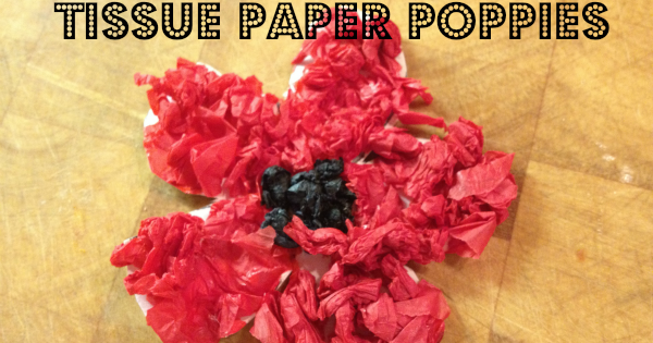 Tissue paper poppy badges