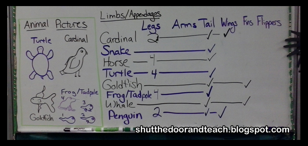 Shut the Door and Teach: Vertebrates Unit: Classifying Animals